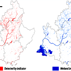 Map of wetlands of the PACA region.