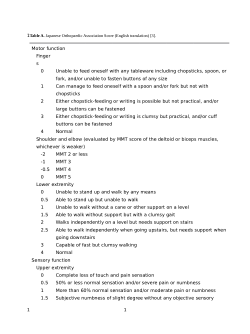 Comparison of the Japanese Orthopaedic Association (JOA) Score and ...