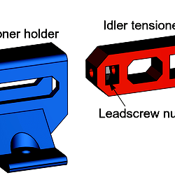 Exploded view of the belt tensioner.
