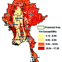 Fire Susceptibility Map of Myanmar.