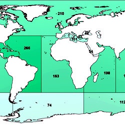 Number of known Mysida species recorded from the geographical regions ...