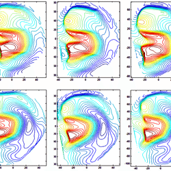 Contour maps of different ear samples (the top row is contour maps ...