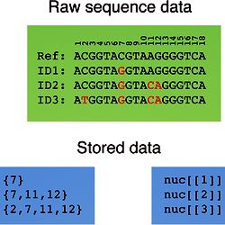 Raw sequence data and its storage in seedy.