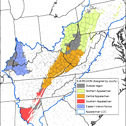 U.S. Energy Information Administration (EIA) coal supply regions within ...