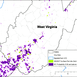 Newly permitted surface mines in West Virginia comparison to Random ...