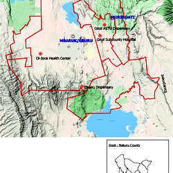 Map of the investigation area, Gilgil, Kenya 2016.
