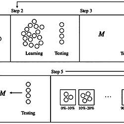 Cross-validation procedure to assess the performance of a prediction model.