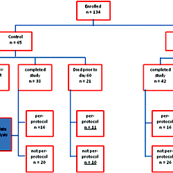 Flow chart of the disposition in all of the patients (N = 134) enrolled.