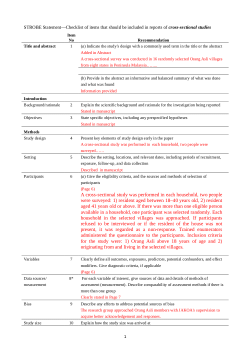 STROBE checklist of items that should be included in reports of cross ...