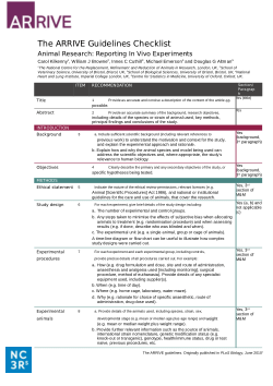 NC3Rs ARRIVE Guidelines Checklist is attached in the file NC3Rs ARRIVE ...