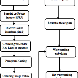 The flow of watermark embedding.