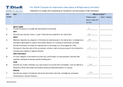 Template for Intervention Description and Replication (TIDieR) checklist.