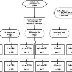 STARD flow chart for diagnostic threshold of ≥2 indications by rats.