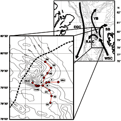 Map of the Fram Strait.
