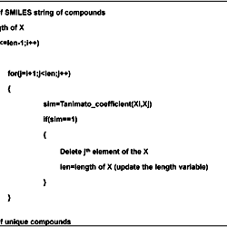 Algorithm for finding duplicates in the list of compounds.