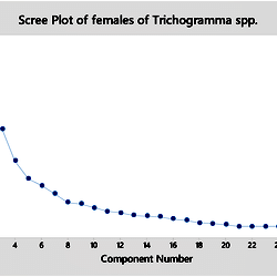 Graph showing the components of female Trichogramma spp.
