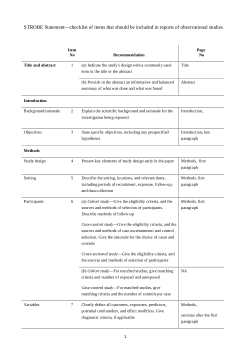 Checklist according to STROBE guidelines.