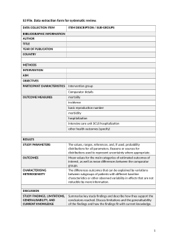 Data extraction form for systematic review.