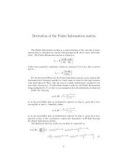 Derivation of the Fisher Information matrix.