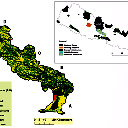 The map shows the intensive study areas which links two biodiversity ...