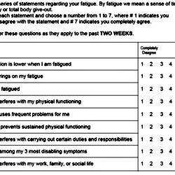 Fatigue severity scale.
