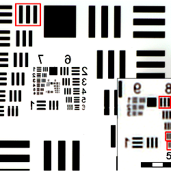 US Air Force 1951 three-bar resolution test chart.