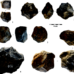 Photographs of selected obsidian cores from Garba IVE-F.