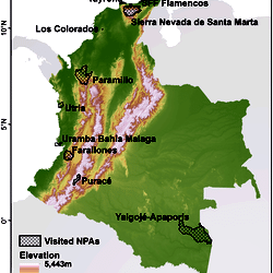 Location of the visited NPAs (for more details please see Table 2).