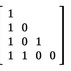 Matrix form, triangular matrix form and string form of graphlet 18.