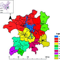 Location and administration division of the PLEZ.