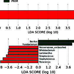 Linear discriminant analysis (LDA) effect size plots showing the ...