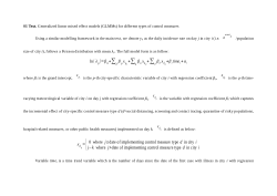 Generalized linear mixed effect models (GLMMs) for different types of ...