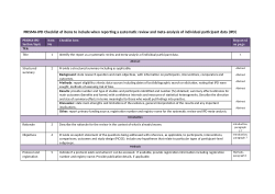 PRISMA-IPD checklist of items to include when reporting a systematic ...