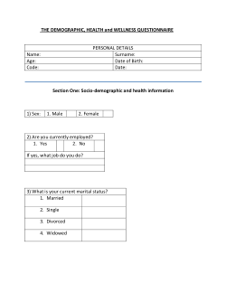 Demographic and health status questionnaire.