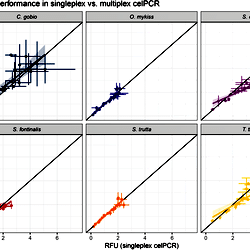 Singleplex vs. multiplex celPCR amplification.