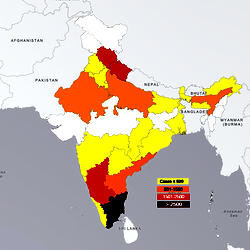 Mapping the regional distribution of scrub typhus in India.