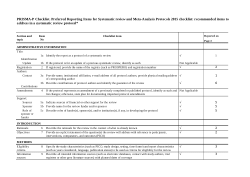 PRISMA-P 2015 checklist: Recommended items to address in a systematic ...