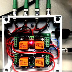 Four-channel relay multiplexer.