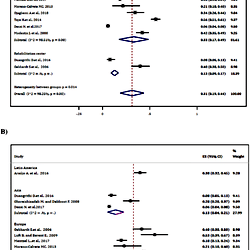 Subgroup analysis of the overall EPSE estimate (A) Based on settings (B ...