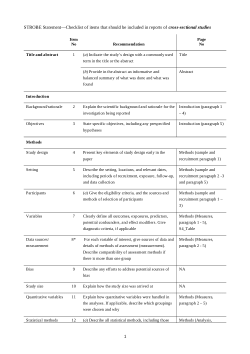 STROBE guideline checklist.