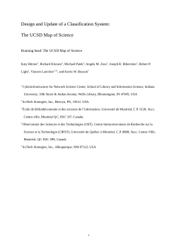 Design and Update of a Classification System: The UCSD Map of Science