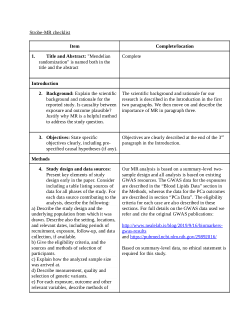 STROBE-MR checklist.