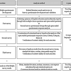 Delphi survey and analysis stage.