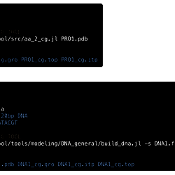 Examples of using GENESIS-CG-tool to prepare CG topology and coordinate ...