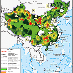 Diagrammatic map of key areas distribution of ecological corridors at ...