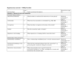 COREQ checklist, description of data: Contains all key elements ...