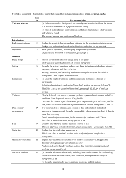 Checklist of items that should be included in reports of cross ...