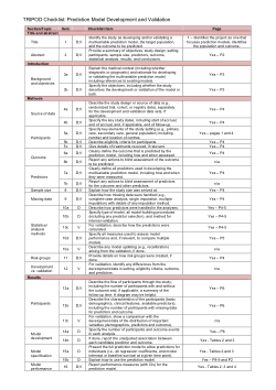 TRIPOD checklist: Prediction model development and validation.