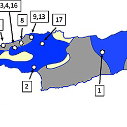 Map of the approximate locations of the study sites in Crete plotted on ...