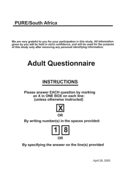 PURE adults questionnaire.